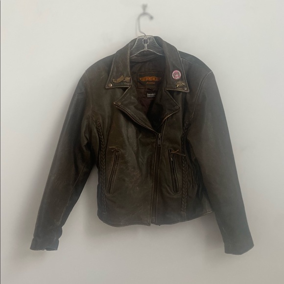 Unik | Jackets & Coats | Unik Premium Vintage Braided Brown Leather ...